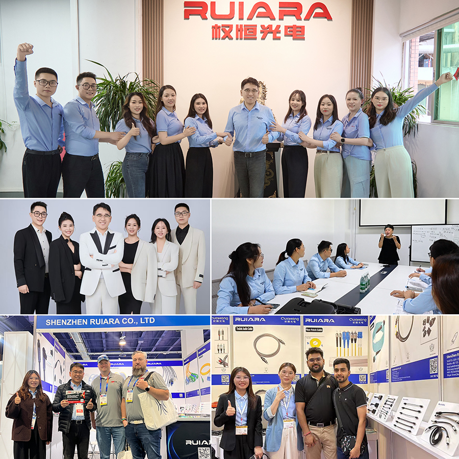 Ruiara team and international fiber optic exhibitions