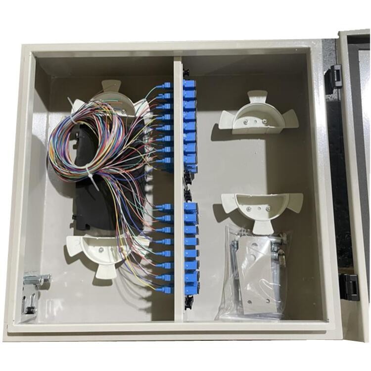 Quality 48 Core Wall Mount Fiber Distribution Box Outdoor Waterproof 48F LCD Adapter for sale