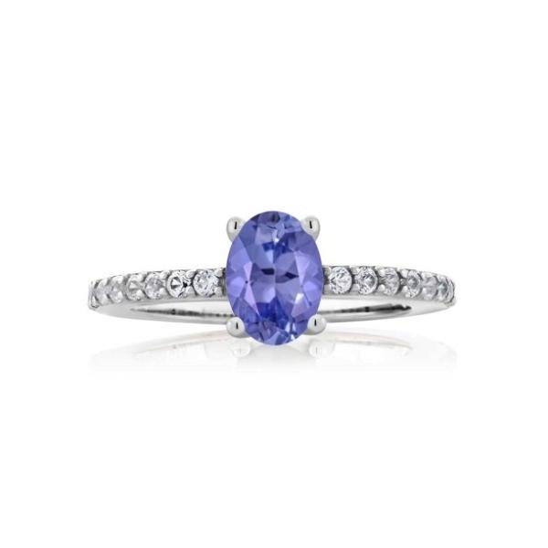 Quality 4mm Princess Cut Natural Tanzanite Engagement Ring 14k White Gold for sale