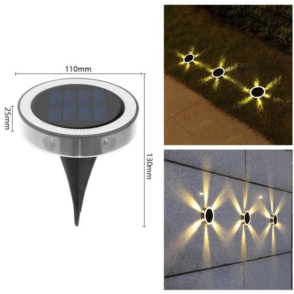 Quality Outdoor Solar Stair Step Deck Lighting with 90lm/w Efficiency Led Round Ground for sale