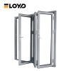 china 96x80 Accordion Glass Sliding Doors Aluminum Stacking Doors Left Out Swing