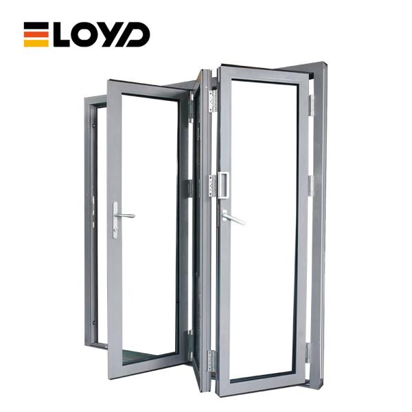 Quality 96x80 Accordion Glass Sliding Doors Aluminum Stacking Doors Left Out Swing for sale