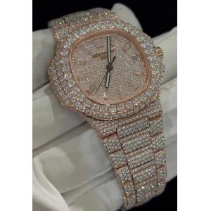 Quality Steel Body Full Iced Out Moissanite Diamond Watch Wrist Watch Handmade for sale