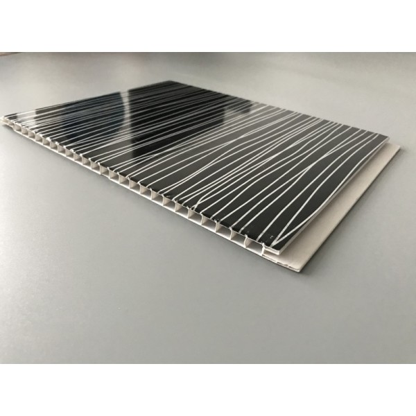 Quality OEM / ODM Design Decorative Pvc Wall Panels Black Rectangle Hollow Structure for sale