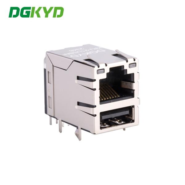 Quality KRJ-21USBNL Rj45 8p8c Modular Connector USB2.0 Socket Integrated With 100Mbps for sale