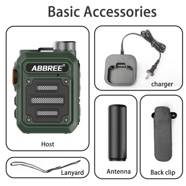 Quality ABBREE AR-63 Wireless Walkie talkie for Hunting Color Camo/Brown Talk Range 3km for sale