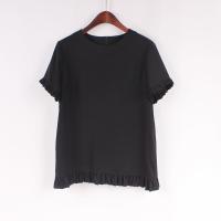 Quality Round Neck Polyester moss Short Sleeve Women Blouse for sale