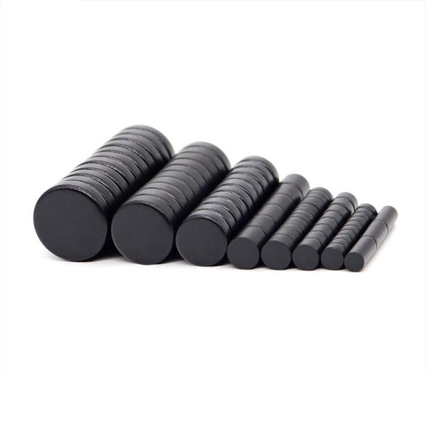 Quality Customized Round Neodymium Magnets Temp Resistant Black Coating for sale