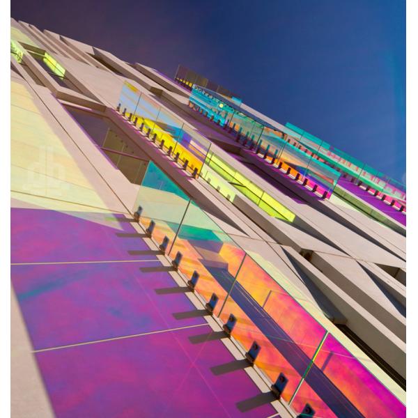 Quality Diglass Patterned Dichroic Glass , Colored Laminated Glass for sale