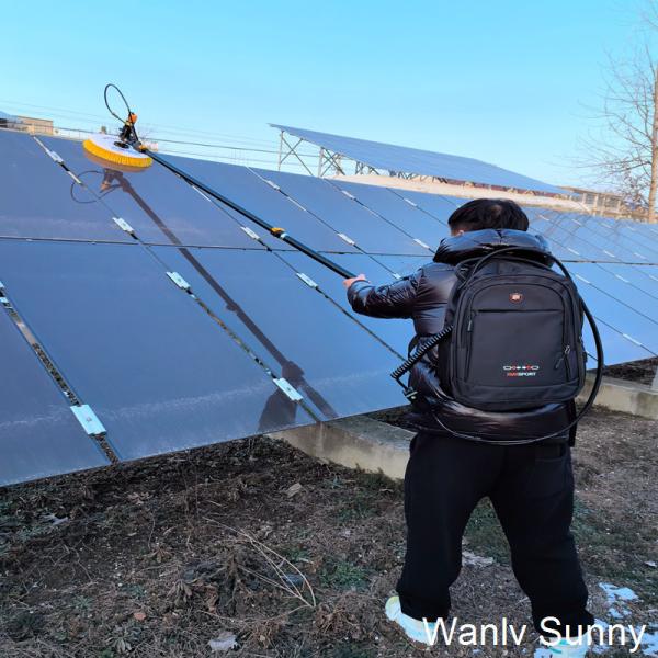 Quality 30-Day Return Refunds Electric Solar Panel Cleaning Brush Machine with Single for sale