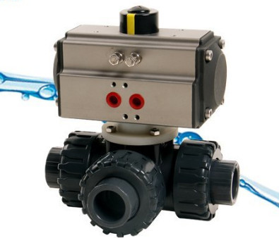 Quality PVC UPVC Pneumatic Ball Valve Explosion Proof Air Actuated Ball Valves for sale