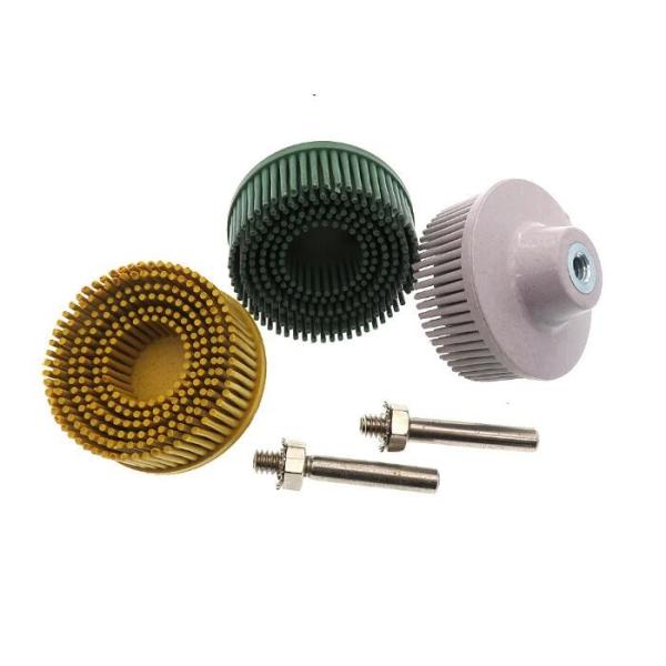 Quality 3 Piece Tapered Bristle Disc Set Abrasive Filled Bristles Disc brush 50mm with Shank for sale