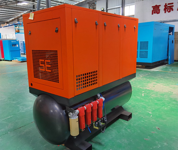 Quality 10bar 13bar Fiber Laser Screw Type Air Compressor Tank Mounted Air Compressor for sale