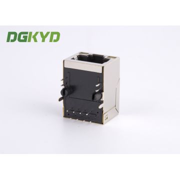 Quality WIFI PCB RJ45 Modular Jack With Magnetics , LEDs And EMI Fingers OEM 90 Degree for sale