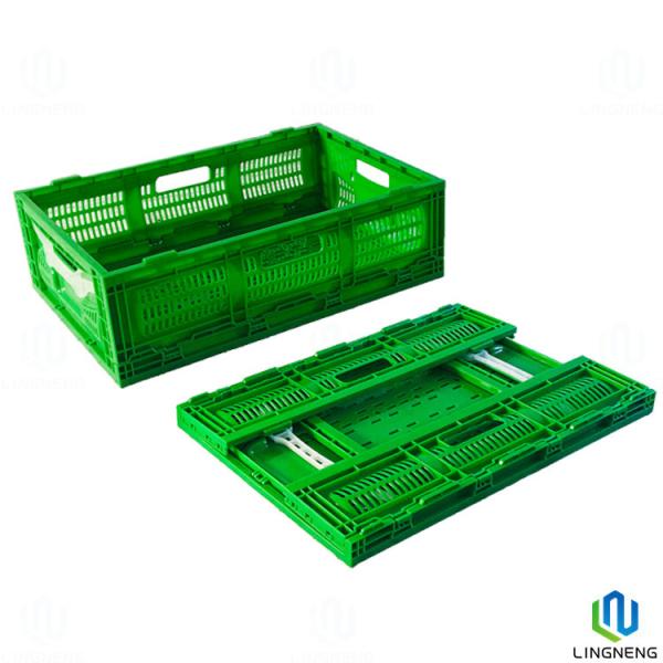 Quality 27L Lightweight Folding Crate Box Vegetable Fruit Turnover Mesh Crate With for sale
