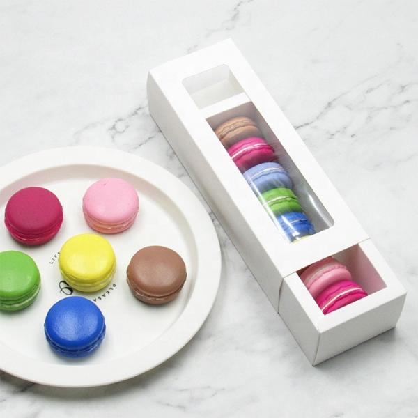 Quality oEM Macaron Custom Food Packaging Boxes With Clear Window for sale
