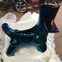 Quality Interior Metal Art Sculptures Gem Blue Abstract Metal Sculptures Stainless Steel for sale