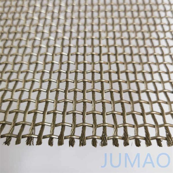 Quality Champagne Golden 304 Architectural Mesh Facade Exterior Metal Wire Cladding for sale