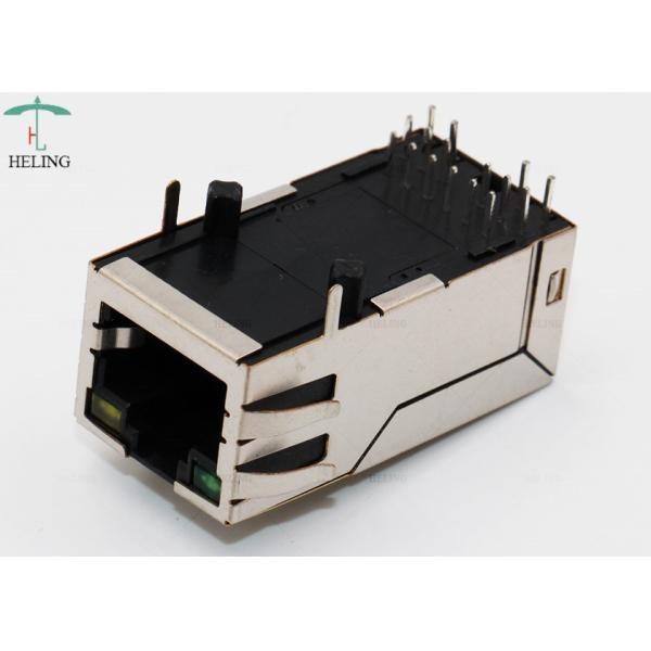 Quality Long Body 32.5mm 10P8C Integrated Magnetics RJ45 With Transformer 1000M Base - T Lan Jack  R/A THT LED for sale