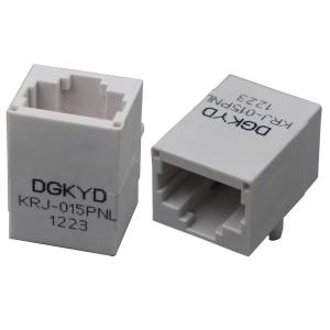 Quality 10/100 BASE 1x1 Tab Down RJ45 Network Connector with transformer PBT black for sale