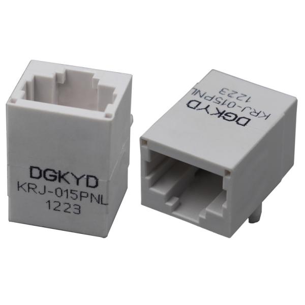 Quality 10/100 BASE 1x1 Tab Down RJ45 Network Connector with transformer PBT black for sale