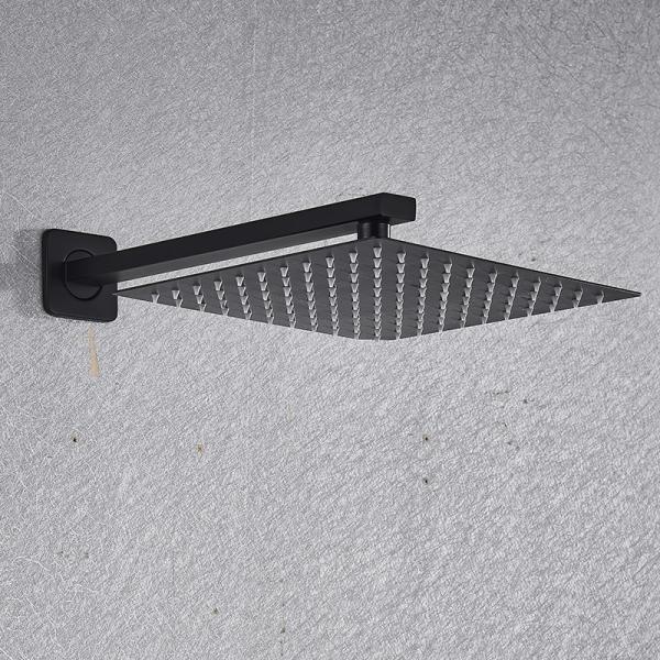 Quality Luxury Rain Bathroom Shower Faucet Matte Black Shower Mixer Set for sale