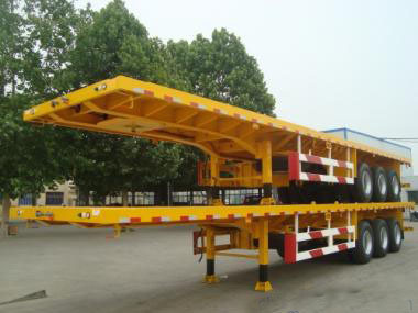 Quality Chinese Heavy Mechanical Suspension 40 Foot Flatbed Semi Trailer For Sale for sale