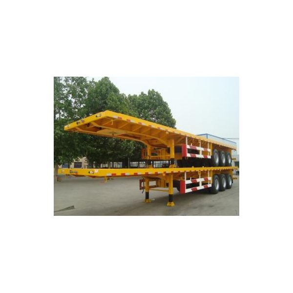 Quality Flatbed Semi-trailer For 20ft/40ft Container Transportation for sale