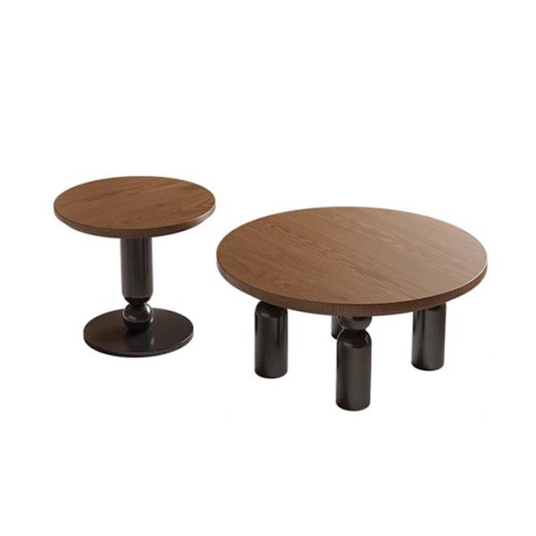 Quality Wood Top Circle Coffee Table Oak Small Round Coffee Table Matt Finish for sale