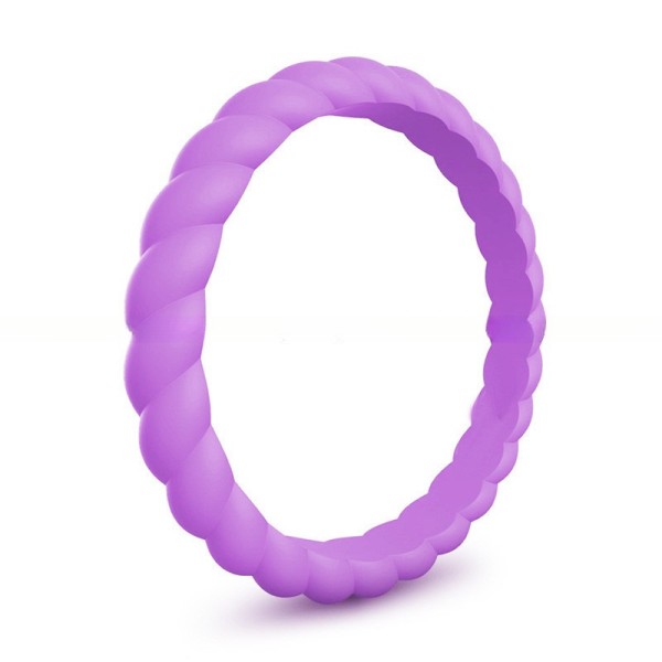 Quality 3mm Thin Braided Wedding Silicone Ring Thin Stackable for Women for sale