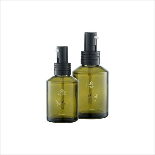 Quality 15-200ml Toner Cosmetic Lotion Pump Bottle Round Sidelind Shoulder for sale