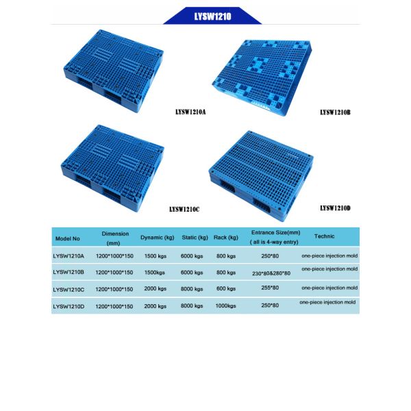 Four Way Pallets HDPE Rackable Plastic Pallets 1200mm×1000mm×150mm from ...