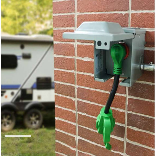 Quality 50-amp NEMA 14-50R and 30-amp TT-30R RV Power Distribution Pedestal with 20-amp GFCI Duplex for Campground Power Station for sale