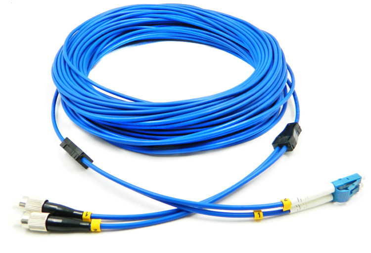 Single Mode LC to FC Armored Fiber Optic Patch Cable