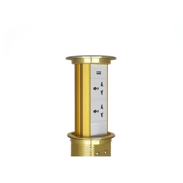 Quality Golden Round Kitchen Pop Up Sockets , Pop Up Receptacles Kitchen Countertop for sale