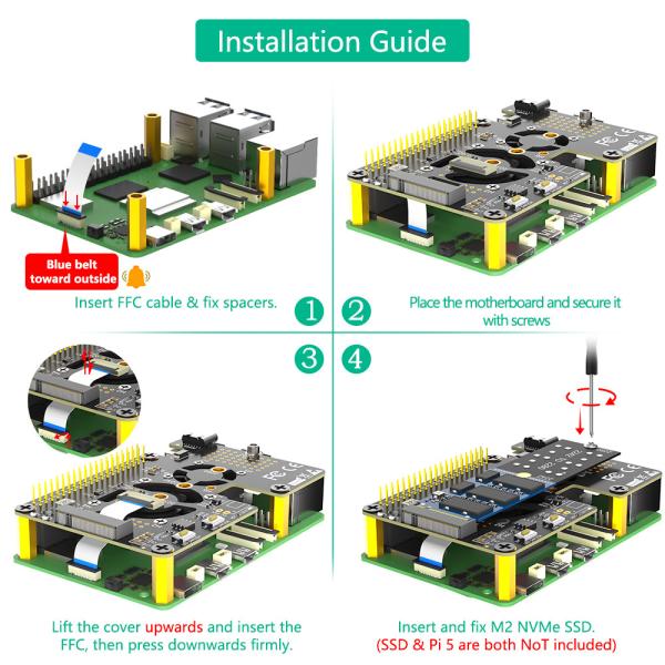 Quality 3 In 1 Combo M.2 NVMe SSD To PCI-E Adapter For Raspberry Pi 5 for sale
