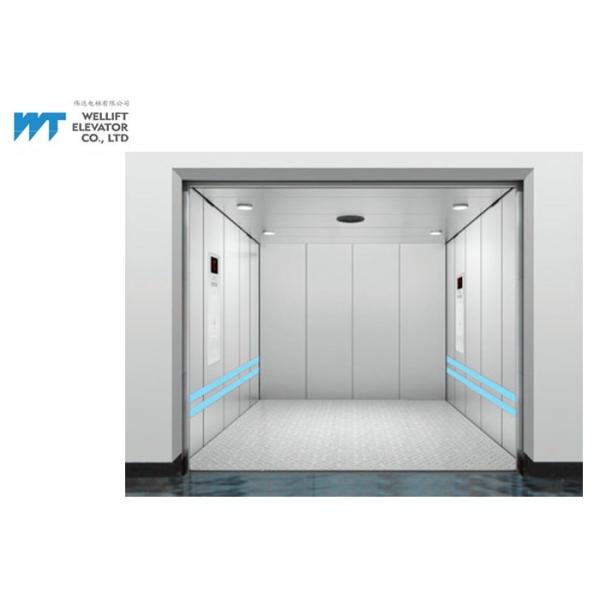 Quality Upmarket Residential Freight Elevator Stainless Steel Finish Cabin With Crash Barrier for sale