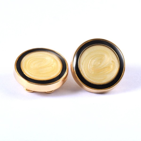 Quality Coffee Epoxy Inlay Brass Button Cover Cufflinks Round For Men'S Normal Shirt for sale
