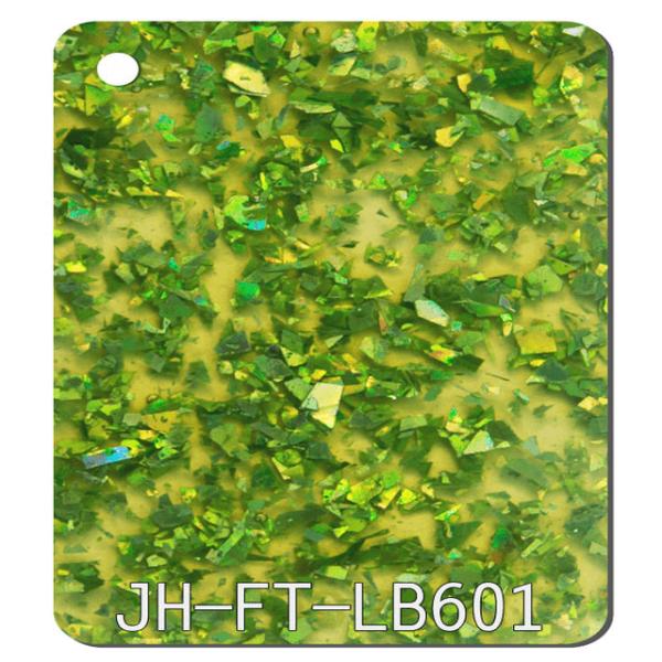 Quality Flake Glitter Plexiglass Sheet Cut To Size Chunky Green Cast Acrylic 1040x620mm for sale