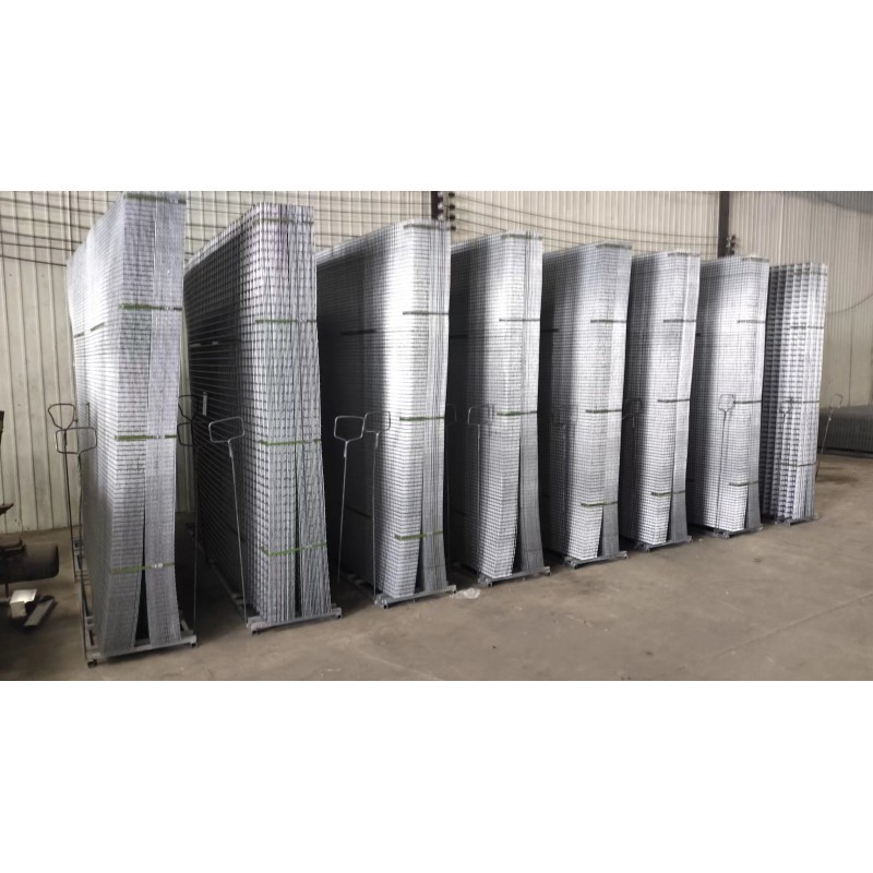Galvanized welded wire mesh roll showing square openings and uniform structure