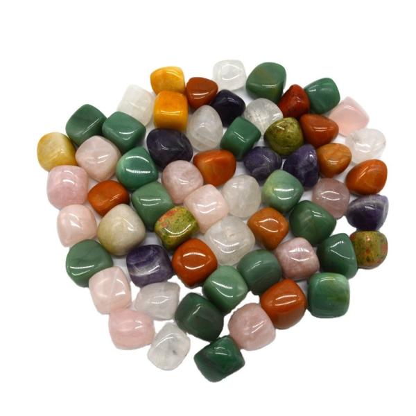 Quality Engraving Carving Type Mix Gems Natural Tumbled Stones for Purple Healing Reiki Crystal Jewelry Making and Home Decoration for sale