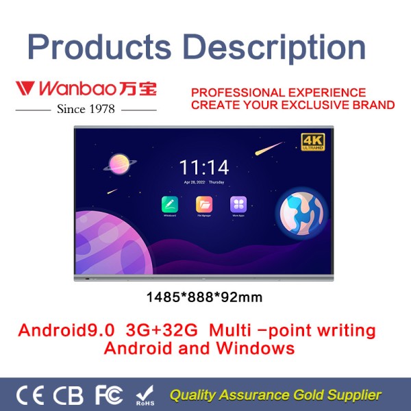 Quality 65'' Smart Board Multi Touch Digital Intelligent Interactive Flat Panel for sale
