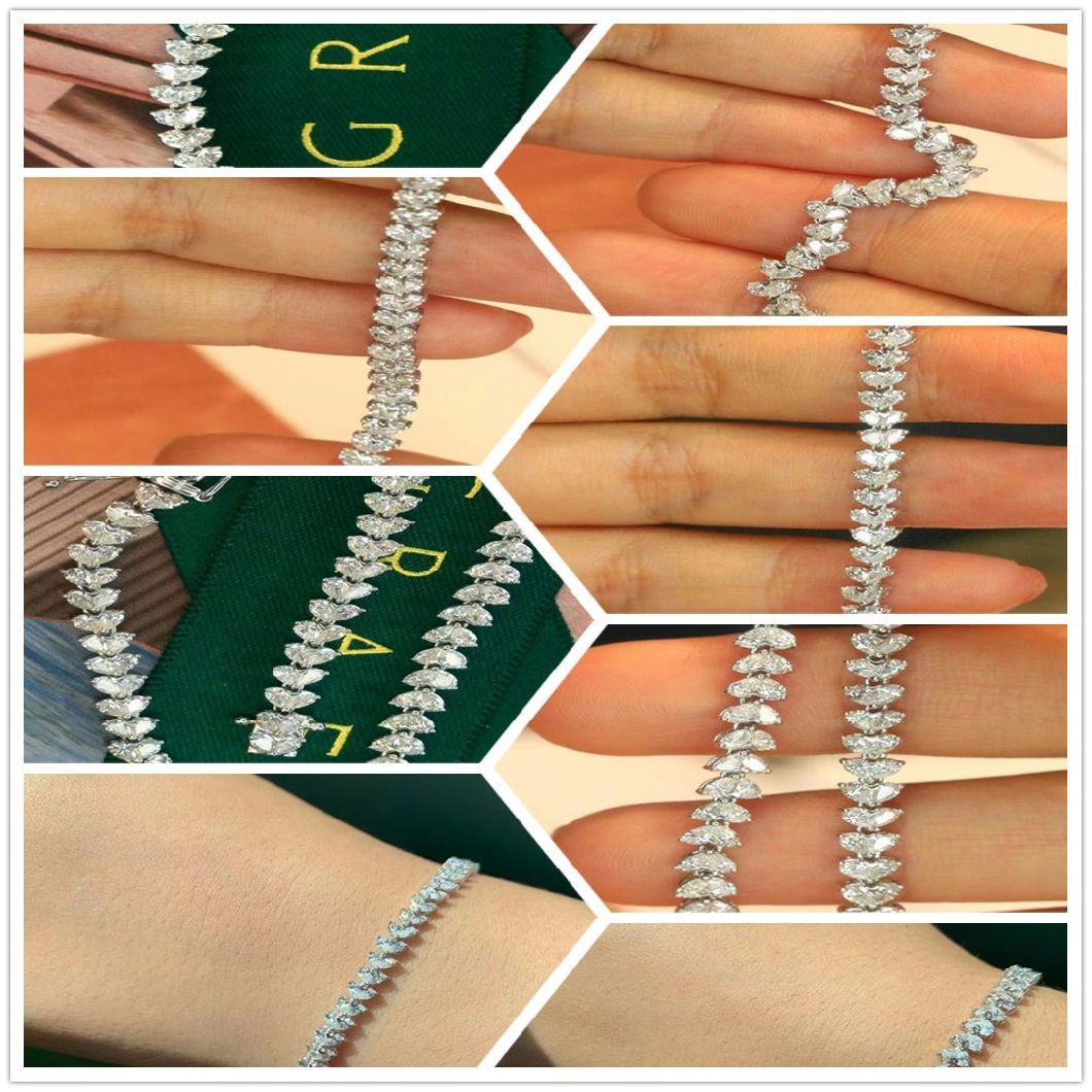 Customizable 18K Tennisbracelet Bracelet Lab Grown Diamond Water Drop Full Diamond Bracelet
