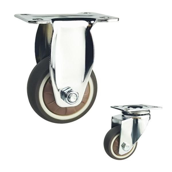 Quality 75mm TPR Furniture Swivel Casters For Chairs Cabinets for sale