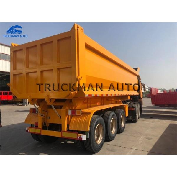 Quality Hyva Lifting Tippe Semi Bottom Dump Trailers For Construction Material Transit for sale