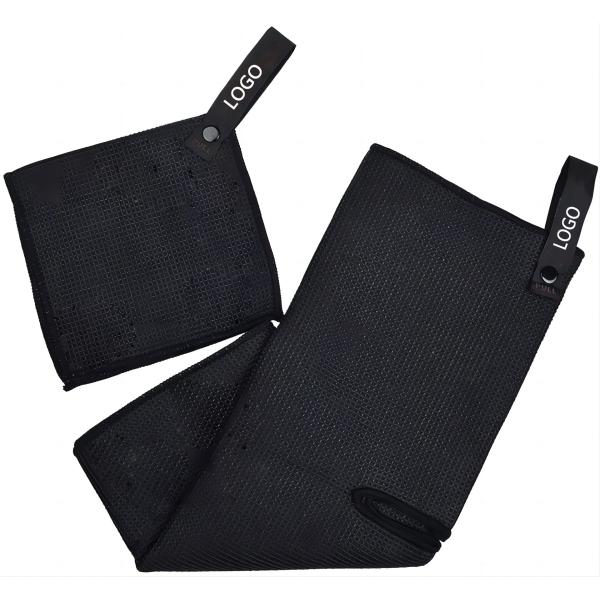 Quality Custom Microfiber Waffle Golf Towel With Magnetic Logo Printed for sale