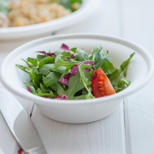 Quality 120 Degree Oil Resistant Biodegradable Sugarcane Bagasse Plates Takeaway Bowl With Lid for sale