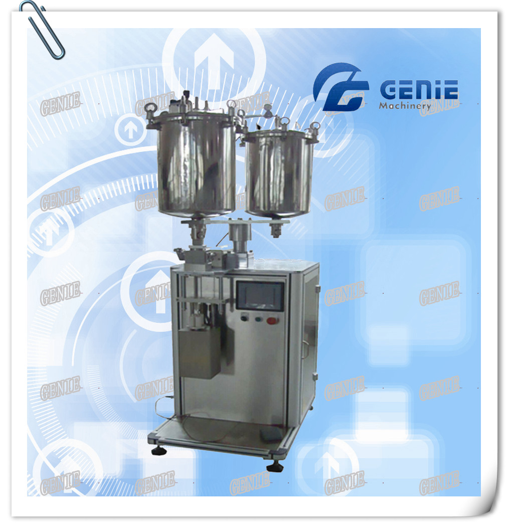 Two Nozzles Economic Type Mascara Filling Machine with Double Tank