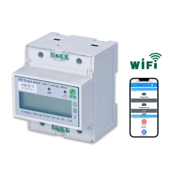 Quality LCD Display Single Phase DIN Rail Energy Meter with Data Memory for sale
