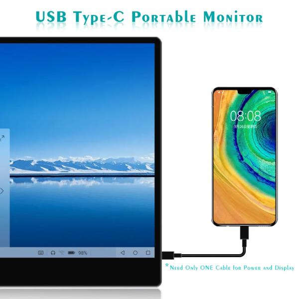 Quality LCD Gaming 15.6 Inch 4K Portable Monitor Touchscreen for PS4 Mac Smartphone for sale